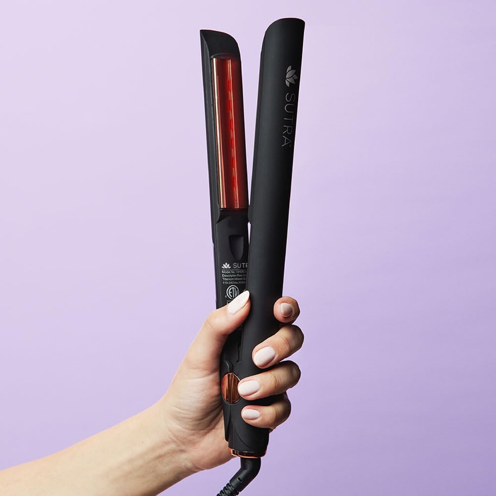 Sutra Professional IR2 Flat Iron | Ionic Infrared, 1-inch Rose Gold Titanium Plate - Hair Straightener with Adjustable Digital Temperature, Auto Shut Off, Swivel Cord