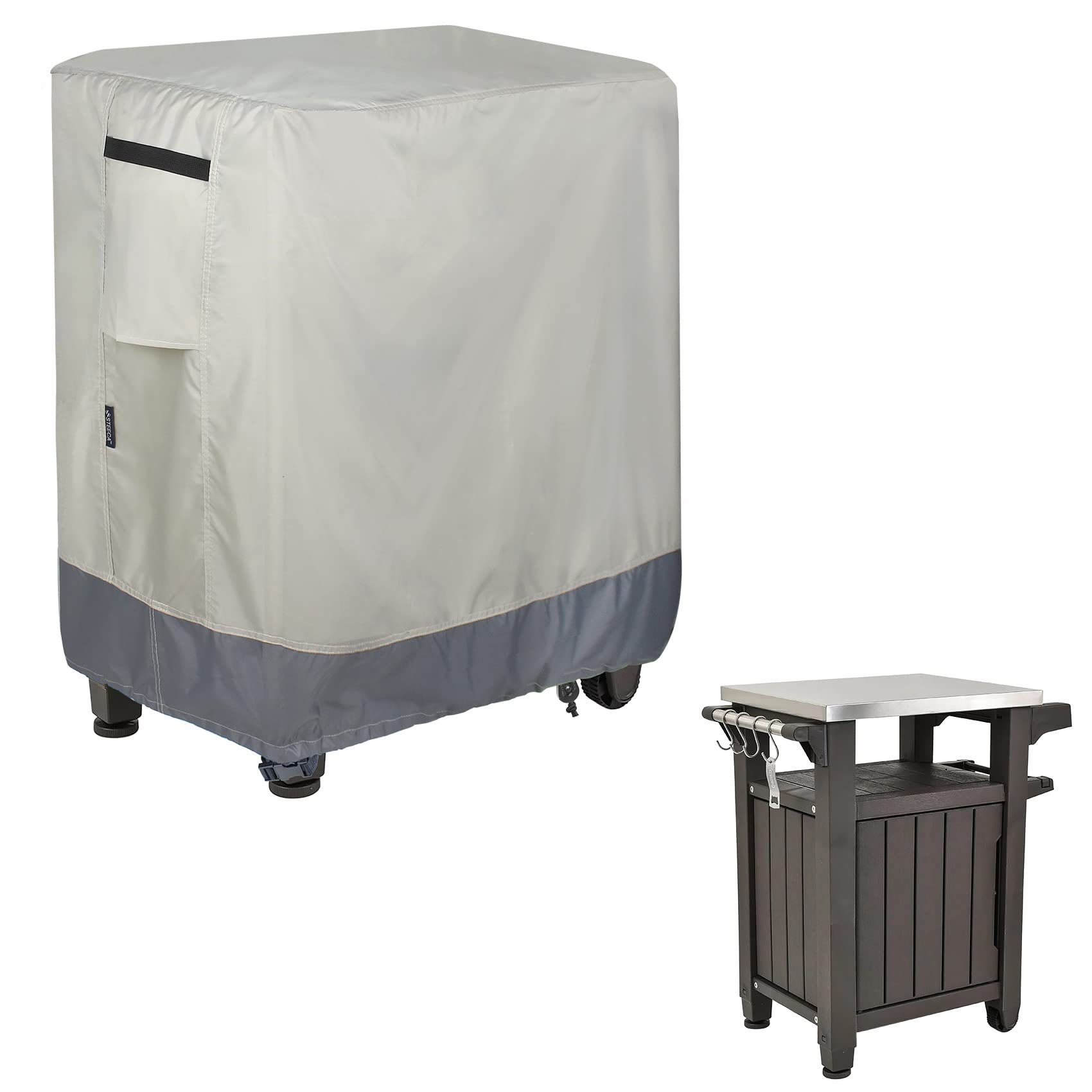 STEECA Patio Prep Table Cover for 30 Inch Keter Unity Small Portable Table, Waterproof Outdoor Dining Cart Table Cover 30L x 23W x 34H inch
