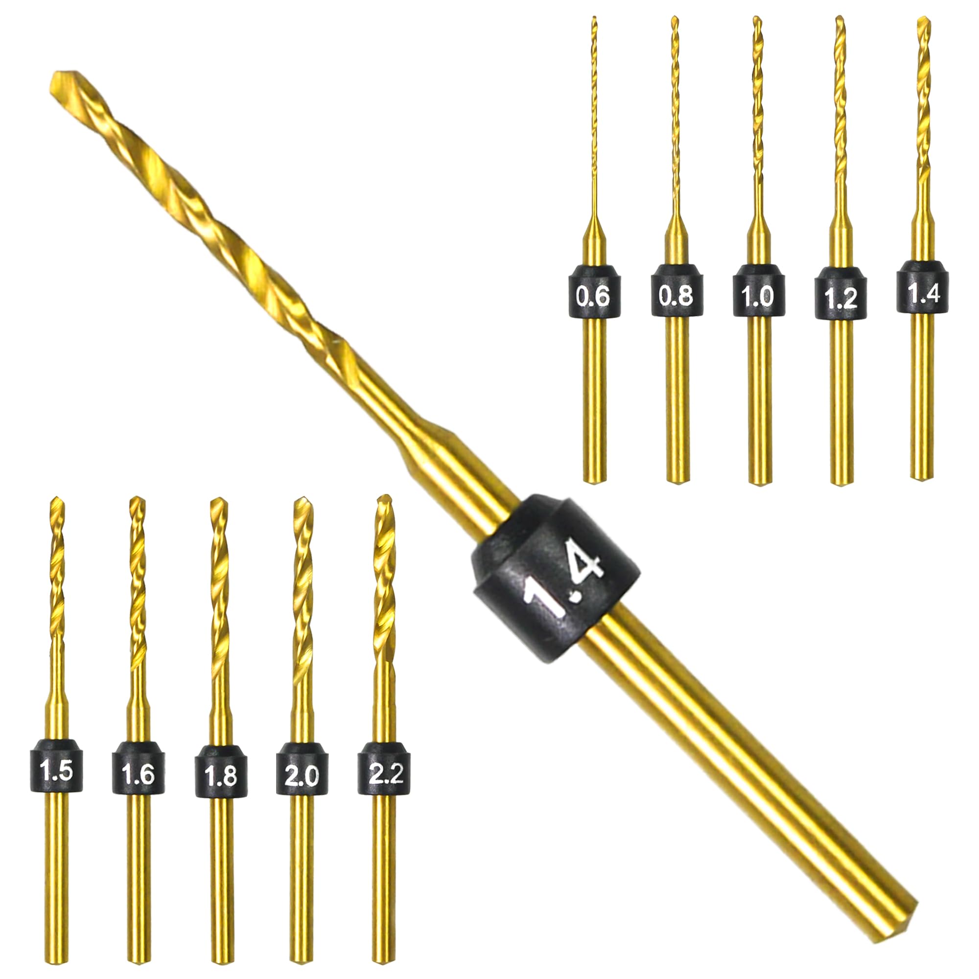 AM ARROWMAX PCB Micro Drill Bit Set, 0.5mm-2.3mm, 3/32-Inch Shank, Size Marked, Tungsten Carbide Jewelry Drill Bits Set, Hole Drilling Tool for DIY, Amber, Beads, PCB, Wood, Bead (PCB B Set)