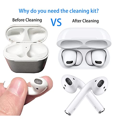 Cleaner Kit Compatible with Airpod Pro 1st 2nd 3rd Generation, Airpods Cleaning Kit and Keyboard Brush Gen 3 2 1, Pen Ear Bud Cleaning Tool for Samsung Galaxy Earbuds, Beats, Laptop, Phone, (Red)