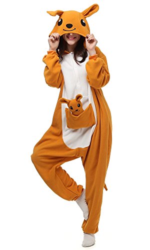 DIZGE Unisex Adult Animal Onesie One-Piece Kangaroo Animal Pajamas Cosplay Costume Medium