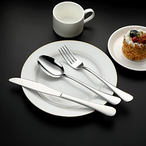Dinner Forks Set of 8, Stainless Steel Silverware Forks 8-Piece, Modern Flatware Cutlery Forks, Mirror Polished and Dishwasher Safe, 8.05 Inches
