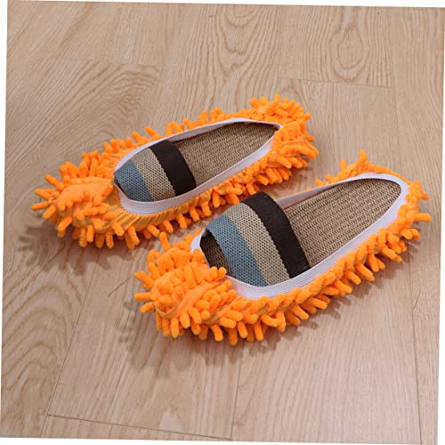 Cleaning Mop 4 Pcs Floor Cleaner Mop Cleaning Mops Floor Mops Slippers Lazy Mop Slippers Floor Cleaning Slipper Lay Shoe Cover Orange Washable The Lazy Dust Mop Slipper Mop Cap