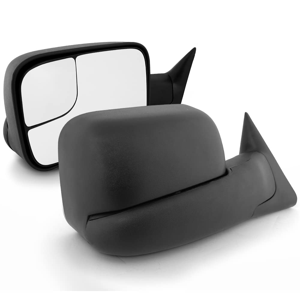 ACANII - Telescoping Flip Up MANUAL Towing Mirrors Non Heat For Left+Right 1994-2001 Dodge RAM 1500 94-02 2500/3500