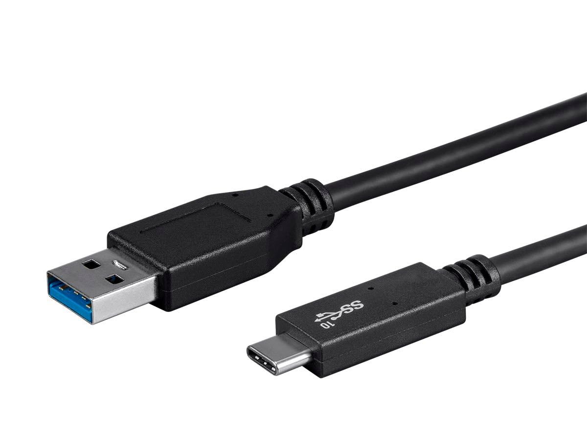 Monoprice USB Type-C to USB Type-A 3.1 Gen 2 Cable, 10Gbps, 3A, 30AWG, To Use with Samsung Galaxy S9 S8 Note 8 Pixel, LG V30 G6 G5, Nintendo Switch, and more 1 Meter (3.3 Feet) Black - Select Series