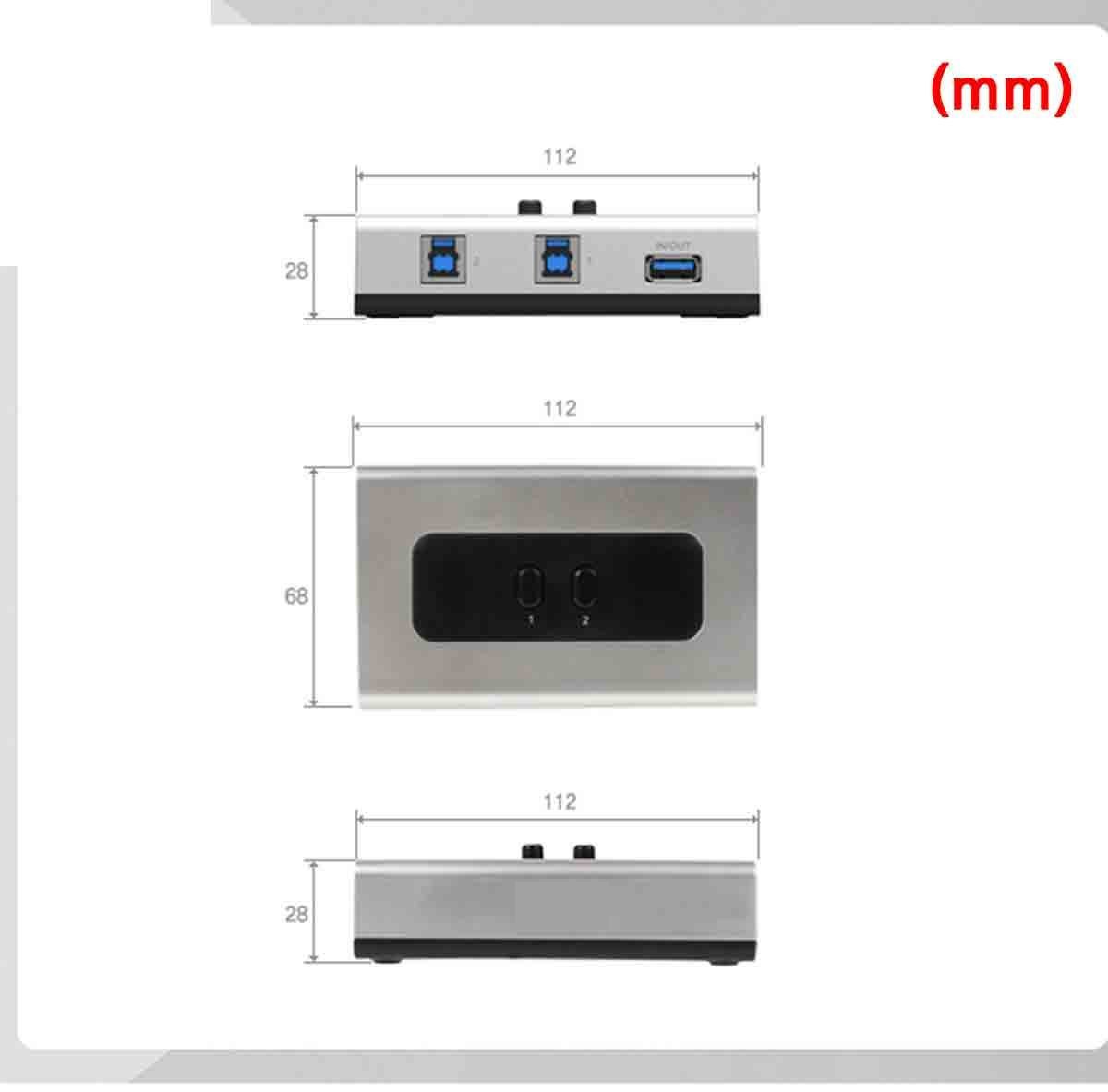USB3.0 Manual Sharing Switch for USB Device USBHUB Printer Scanner Two Computers (A/B Switch)