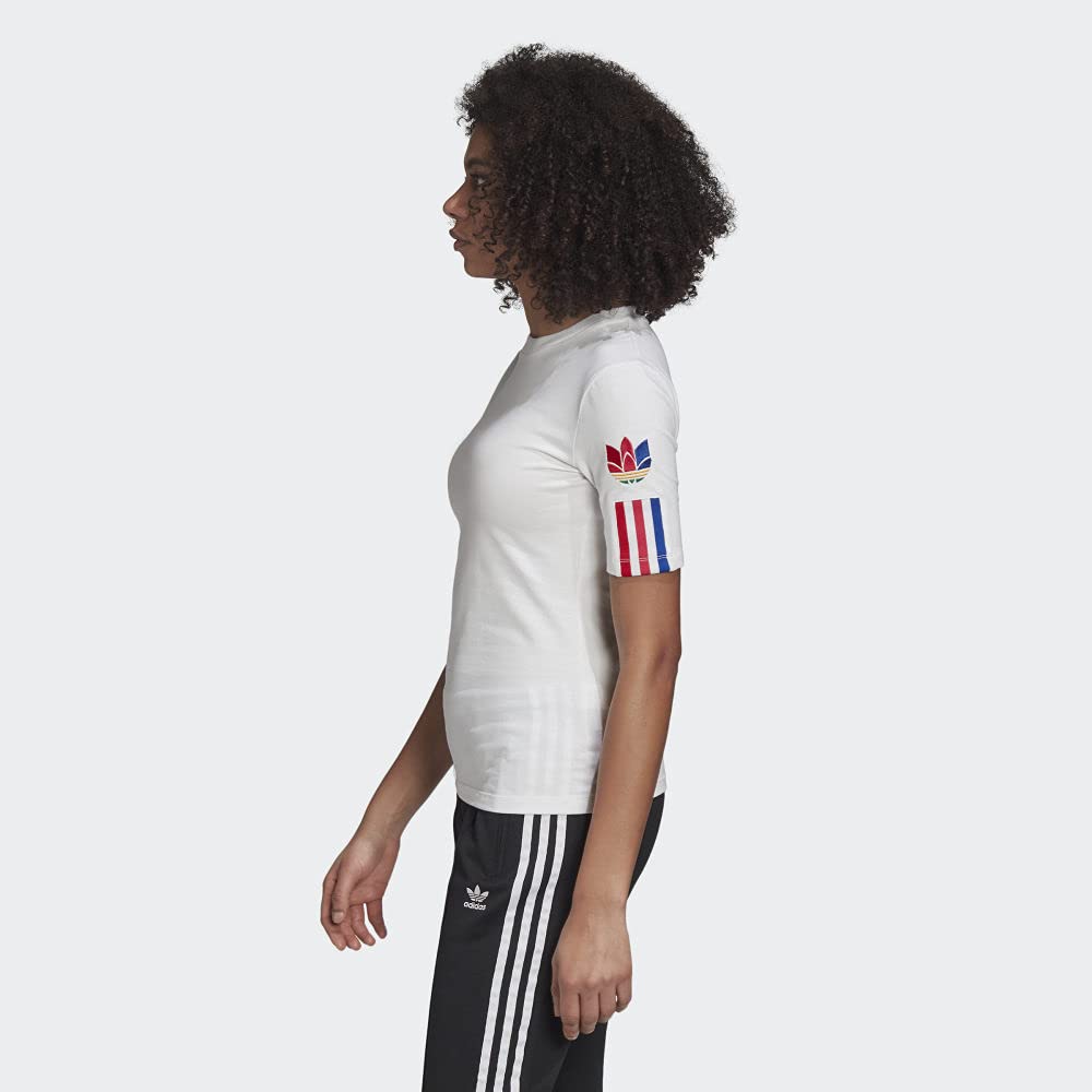 adidas Originals womens Tee White/Multicolor XX-Small