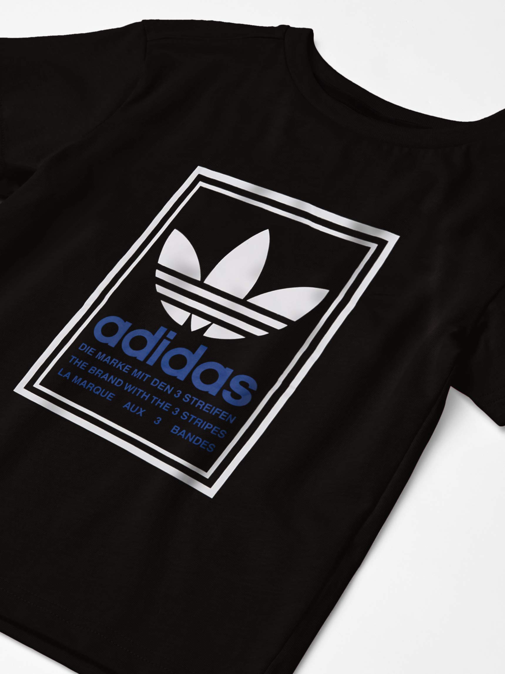 adidas Originals unisex-youth Graphic Tee Black Small