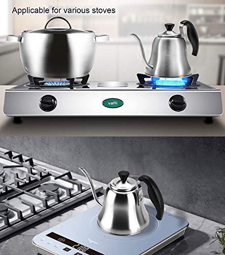 Chefbar Coffee Kettle for Stove Top Premium Gooseneck Kettle, Pour Over Coffee Kettle, Tea Pot Stovetop Teapot, Hot Water Heater for Camping, Home & Kitchen, Stainless Steel - Small 28oz, Brushed
