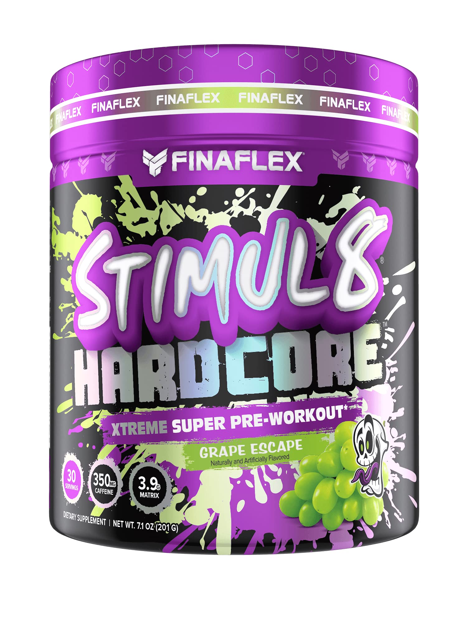 FINAFLEX STIMUL8 Hardcore, Grape Escape - Extreme Energy, Strength & Endurance for Men & Women - with Caffeine & L-Citrulline - 30 Servings