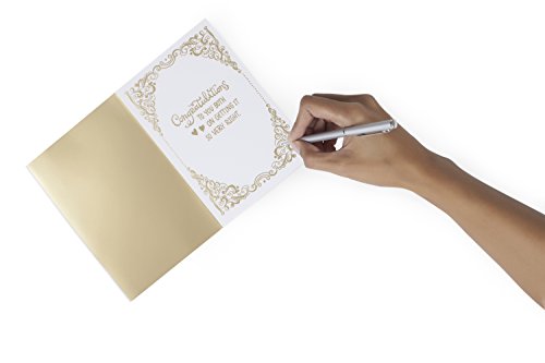 Hallmark Mahogany Wedding Card (Gold Heart), Gold Lettering (0299RZD2062)