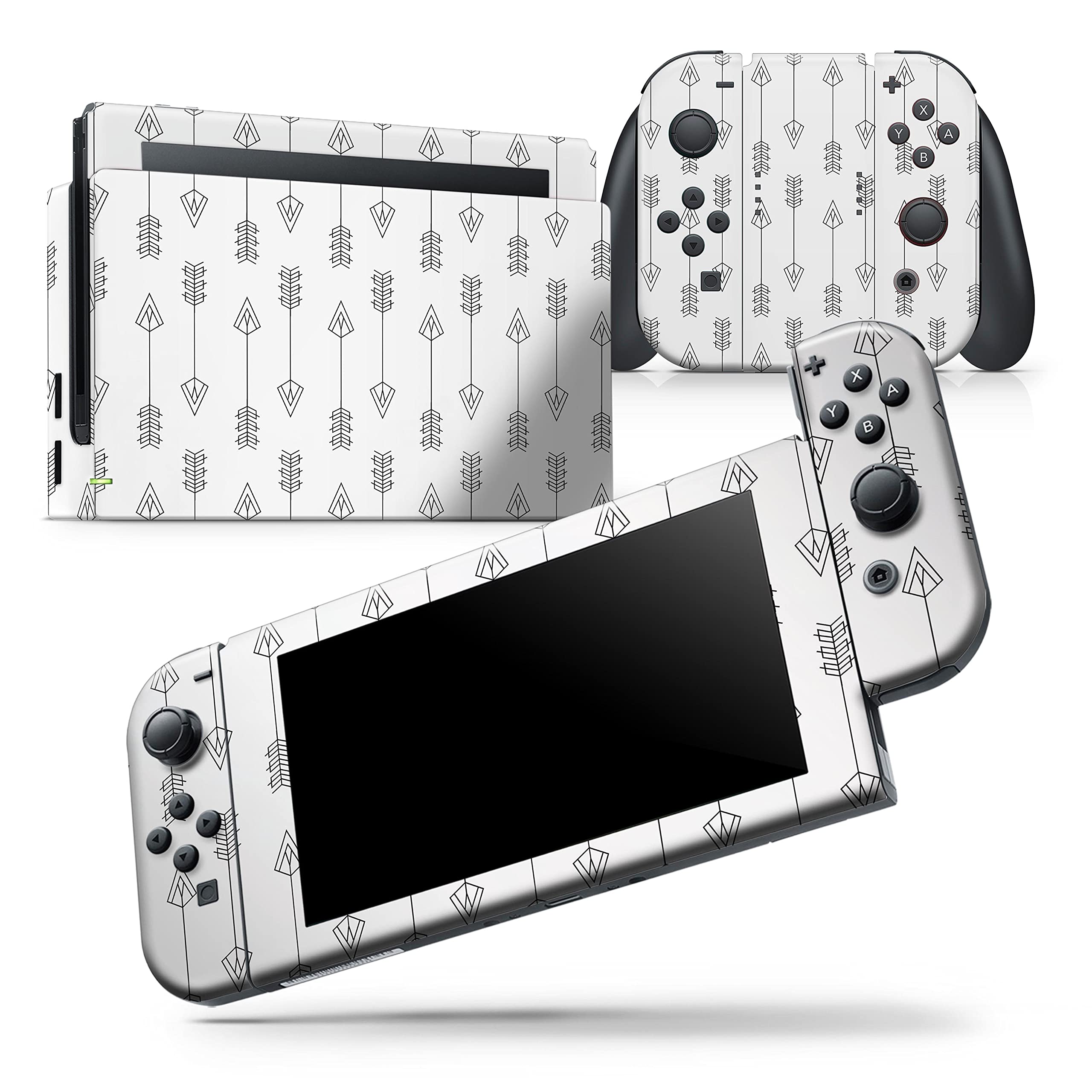 Design Skinz - Compatible with Nintendo Switch OLED Console Bundle Skin Decal Protective Scratch-Resistant Removable Vinyl Wrap Cover Vertical Acsending Arrows, + Dock Joy‑Con