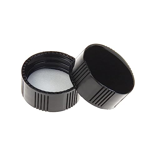 QOAEZK 3ML Glass Sample Vial,Amber Borosilicate Glass Liquid Sampling Sample Glass Thread Bottles,16 * 33mm,13-425 Black Screw Caps with Natural PTFE/White Silicone Liner, pack of 100