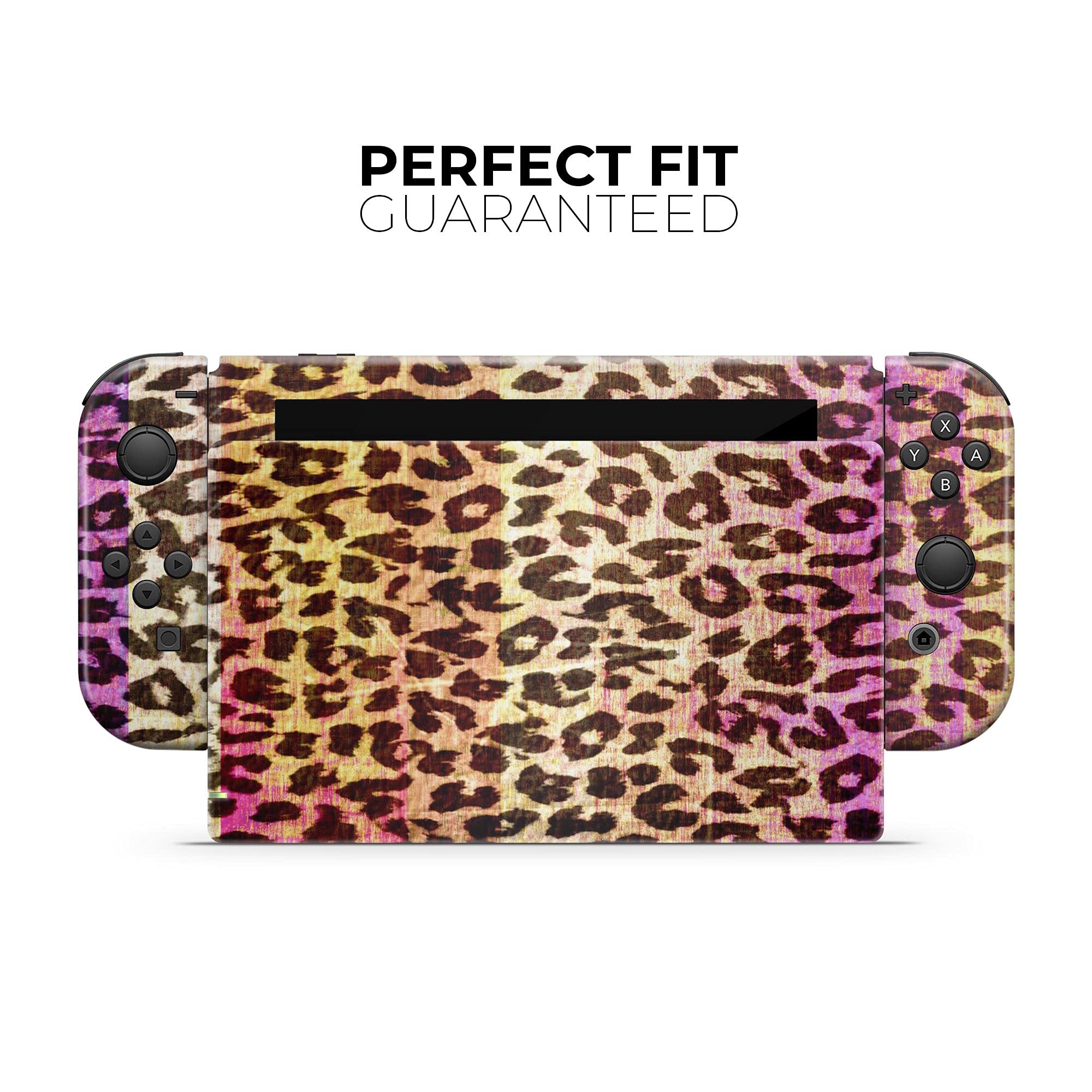 Design Skinz - Compatible with Nintendo Switch OLED Console Bundle - Skin Decal Protective Scratch-Resistant Removable Vinyl Wrap Cover - Vibrant Striped Cheetah Animal Print