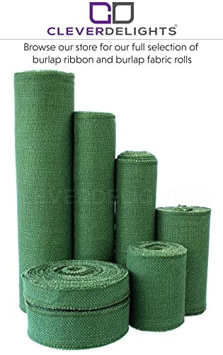 CleverDelights 9" Green Burlap Roll - Finished Edges - 5 Yards - Jute Burlap Fabric