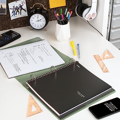Five Star Spiral Notebook, 1-Subject, Graph Ruled Paper, Fights Ink Bleed, Water Resistant Cover, 8-1/2" x 11", 100 Sheets, Black (73679)
