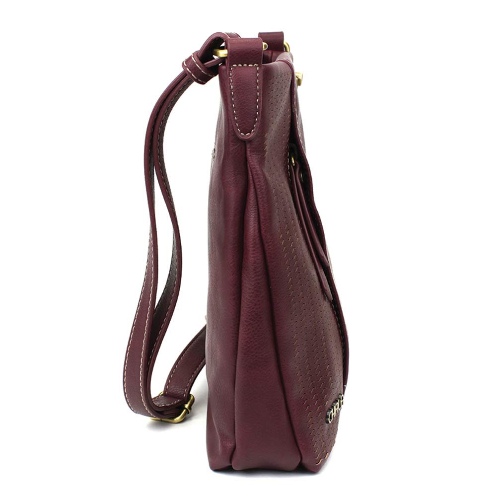 CHALA Laser Cut Crossbody Faux Leather - Metal Spider - Plum