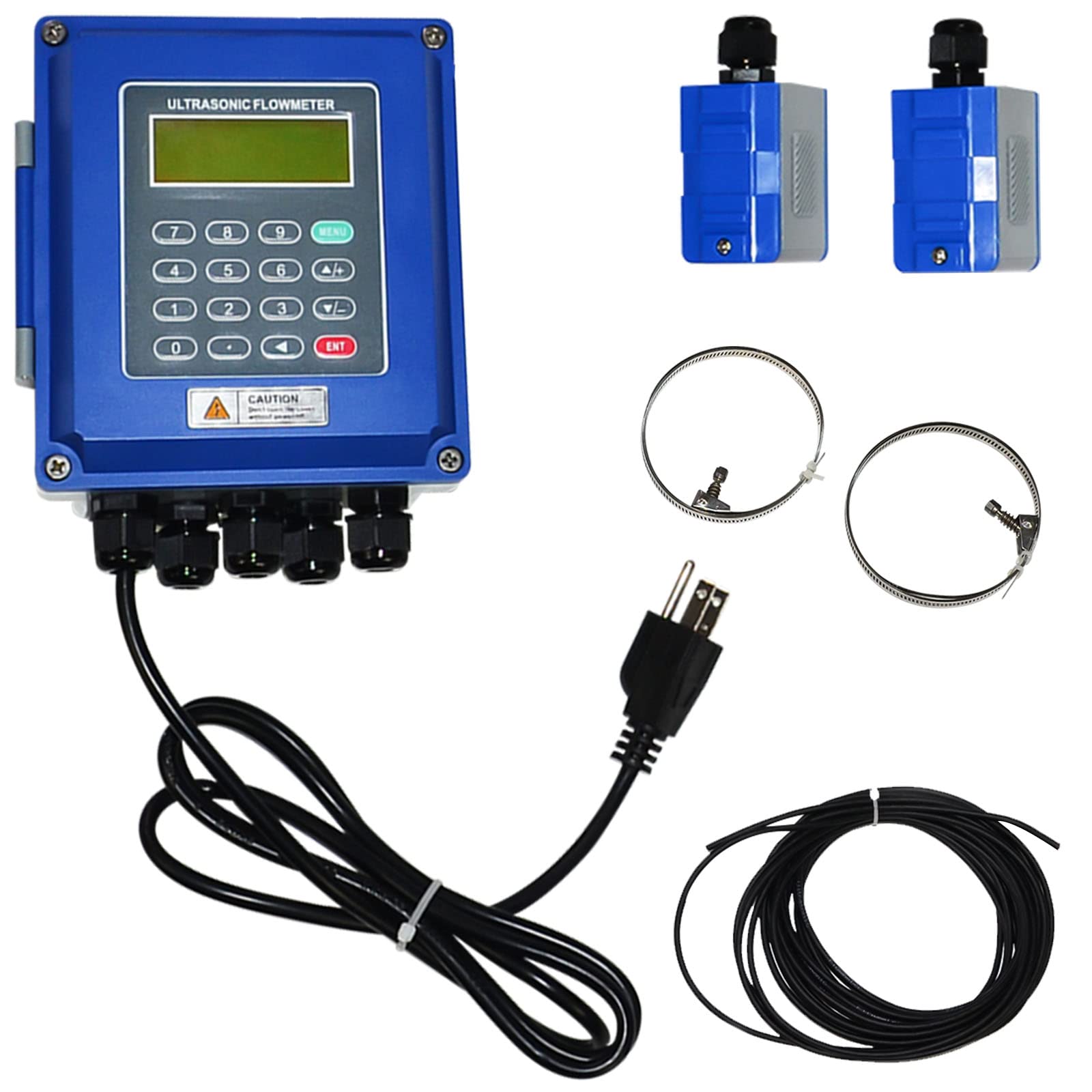 GELTTULU Digital Ultrasonic Flow Meter TUF-2000B Liquid Flowmeter IP67 +TM-1 DN50-700mm