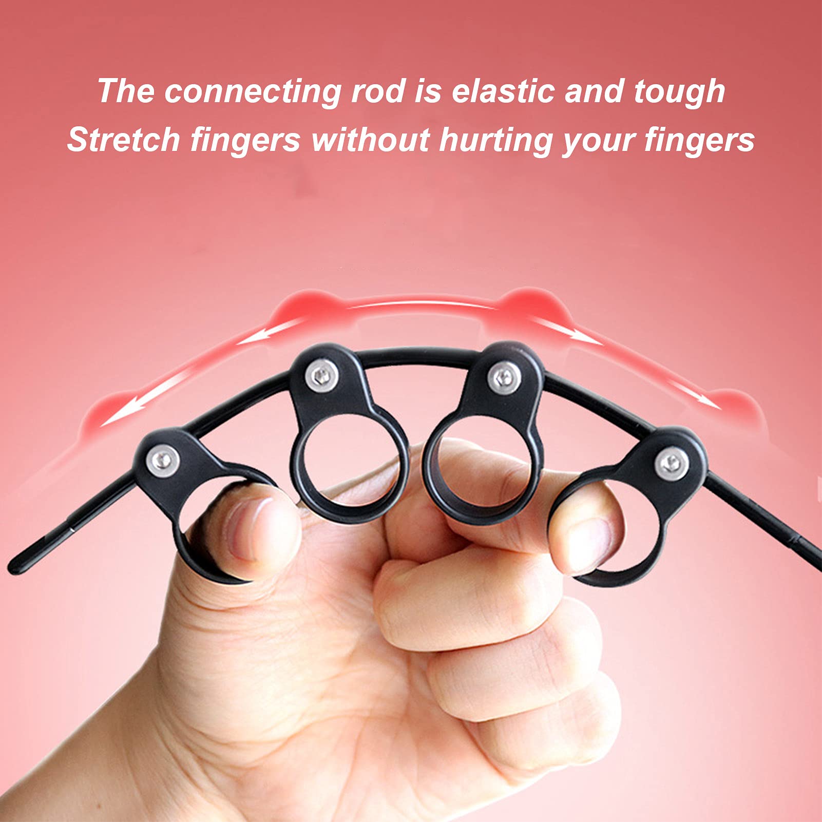 Finger Expander, Expand Finger Training Tool Musical Instrument Expander Piano Finger Separator Resistant Stretching Finger Exerciser for Piano Guitar(Black Large, Adjustable Span)