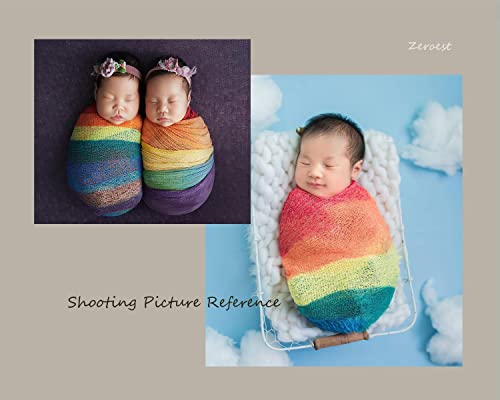 Zeroest Newborn Photo Shoot Props Baby Photography Blanket Infant Photos Outfits Flexible Rainbow Wrap (Multicolor)