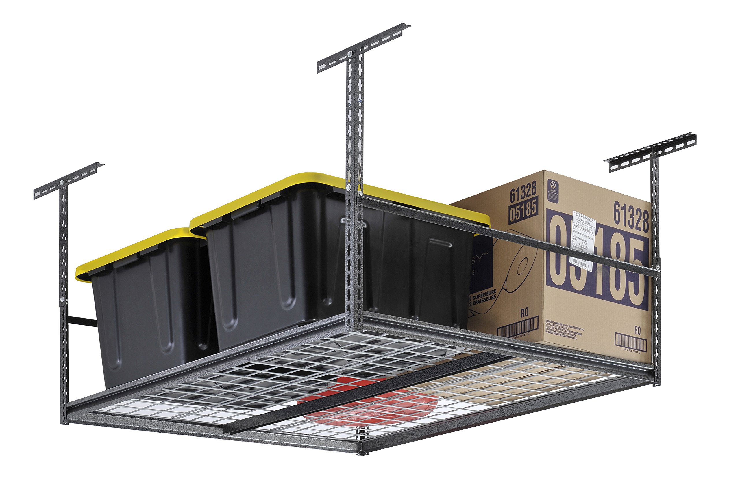 Muscle Rack LR4848-SV 48"W x 48"D Overhead Garage Adjustable Ceiling Storage Rack, 42" Height, 48" Width