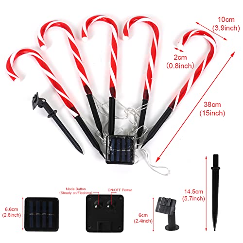 Christmas Candy Cane Lights,Solar Lamp Garden Light, Christmas Decor Lawn Candy Cane Lights, Solar Powered Garden Lights, Home Led for Outdoor Garden Lighting