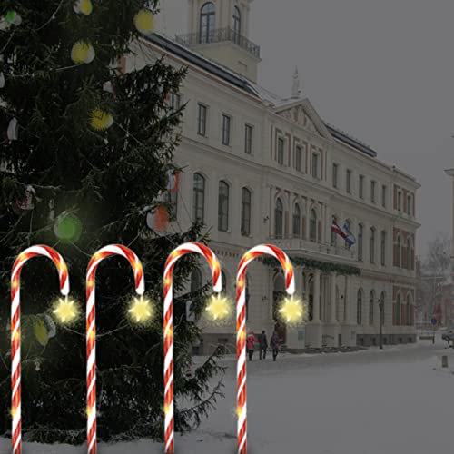 Christmas Candy Cane Lights,8Pcs Solar Christmas Candy Cane Light, Christmas Decoration, for Home Garden Passage Pathway Courtyard Lawn Decoration Light