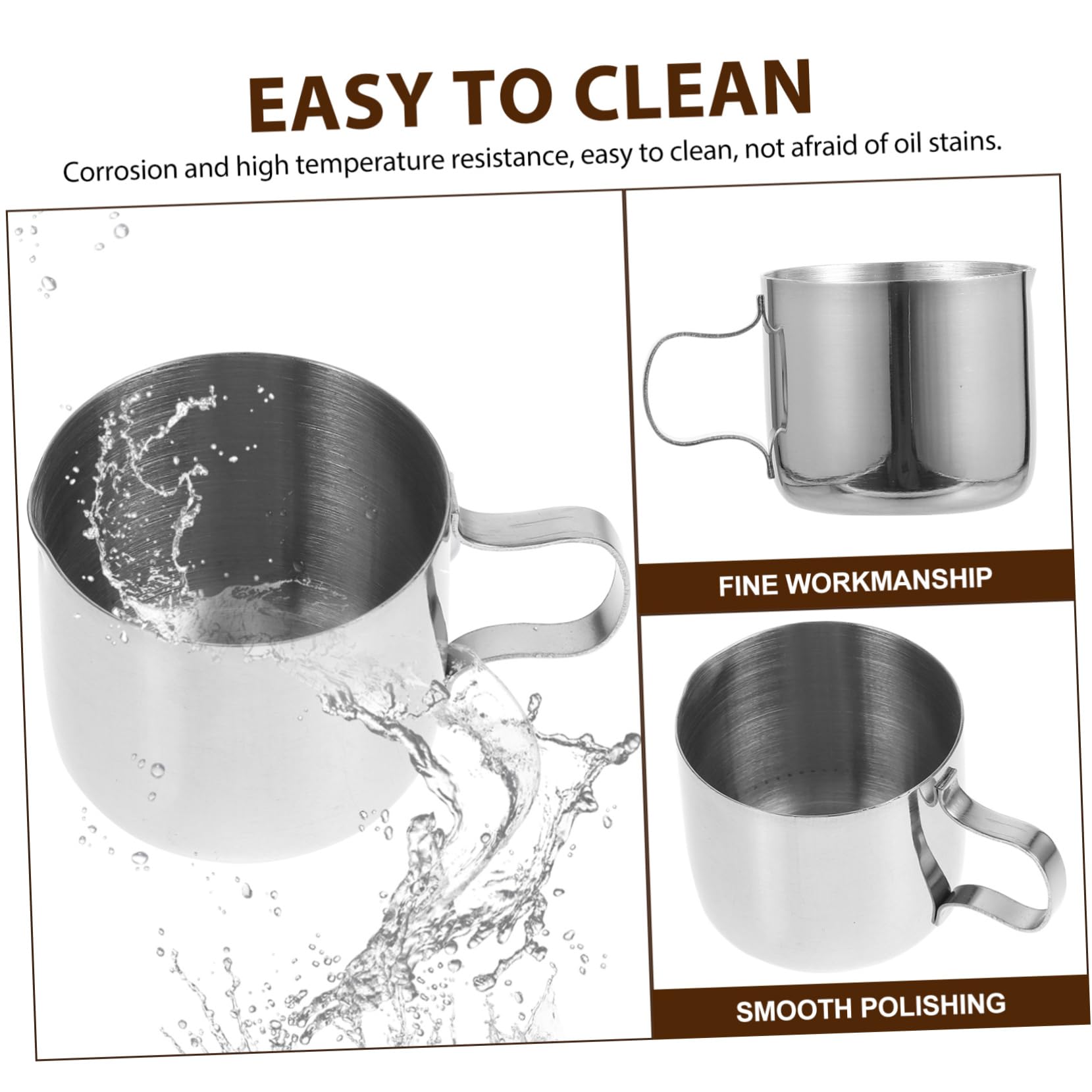 SHOWERORO 1pc Latte Coffee Cup Coffee Espresso Mini Coffee Pot Milk Frother Cup Espresso Steaming Pitchers Milk Frothing Cup Espresso Coffee Small Milk Cup Milk Tea Stainless Steel