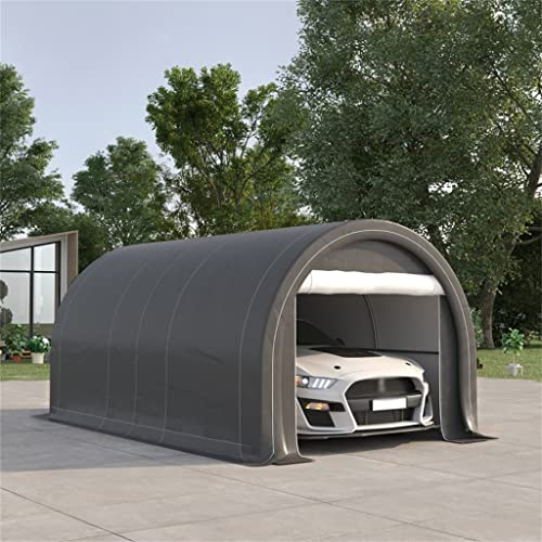 BBSJ 16' X 10' Carport, Heavy Duty Portable Garage/Storage Tent , Garden Tools, Outdoor Work, Gray