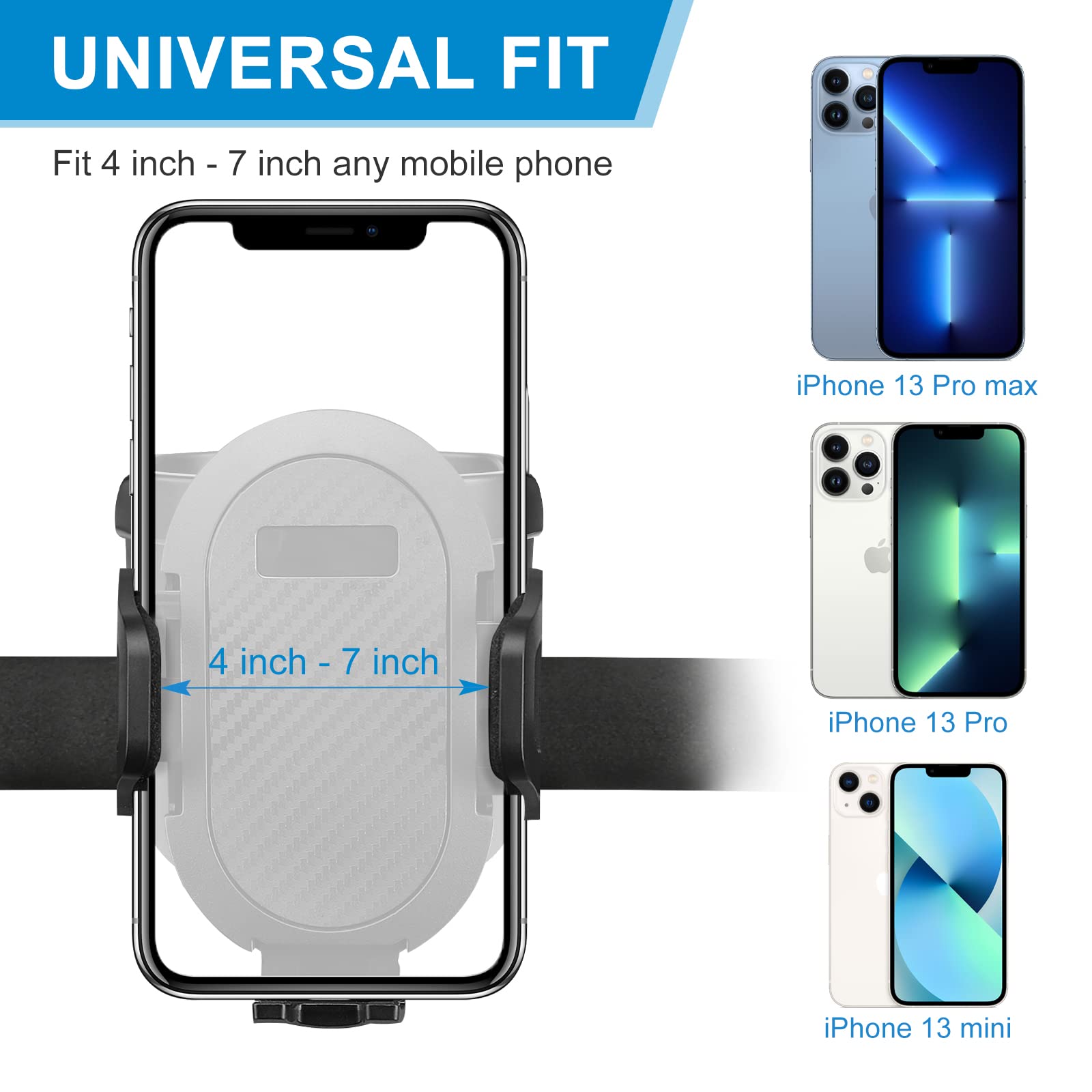 Accmor Universal Stroller Cup Holder with Phone Holder Mount, Bike Cup Holder, 2-in-1 Large Caliber Designed Cup Holder for Stroller, Bike, Wheelchair, Walker