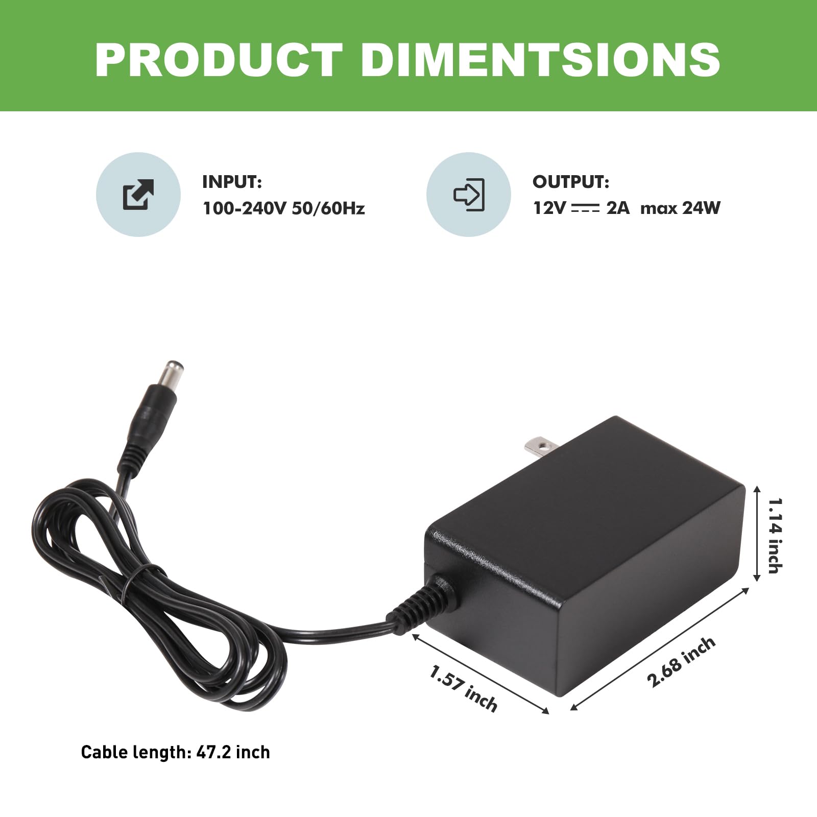 SmoTecQ 12V 2A Power Supply AC Adapter 2 Pack for CCTV Security Camera, Led Strip Lights, Router, Printer, Breast Bump and Other 12 Volt Electronics Devices Less Than 2 Amp