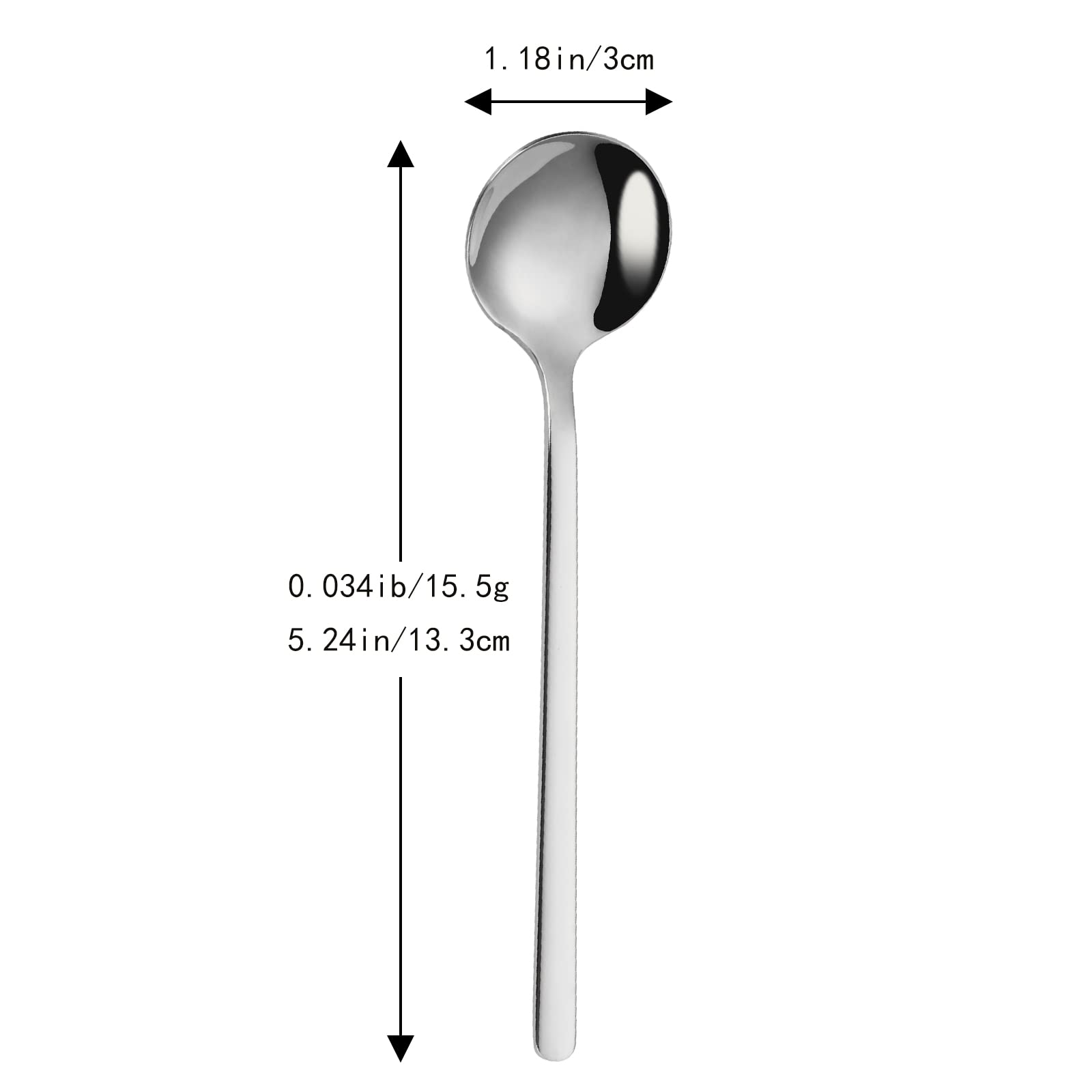 Mafier 12-Piece Stainless Steel Espresso Spoons, Mini Teaspoons Set for Coffee Sugar Dessert Cake Ice Cream Soup Antipasto Cappuccino, 5.24 Inch Stirring Spoons