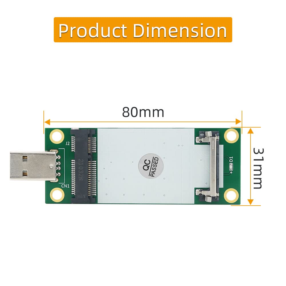 Mini PCI-E to USB Adapter with SIM Card Slot for Module Transfer to USB Interface