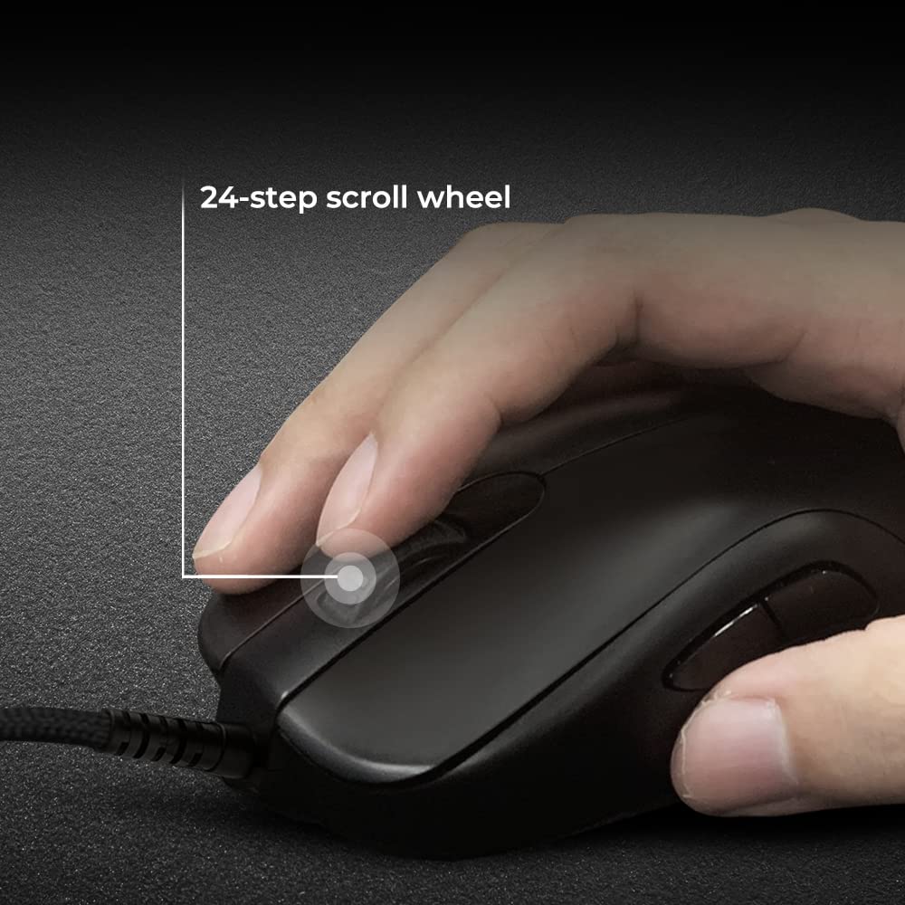 BenQ Zowie S1-C Symmetrical Gaming Mouse | Professional Esports Performance | Driverless | Paracord Cable | Revisioned C-Features | Matte Black | Medium Size