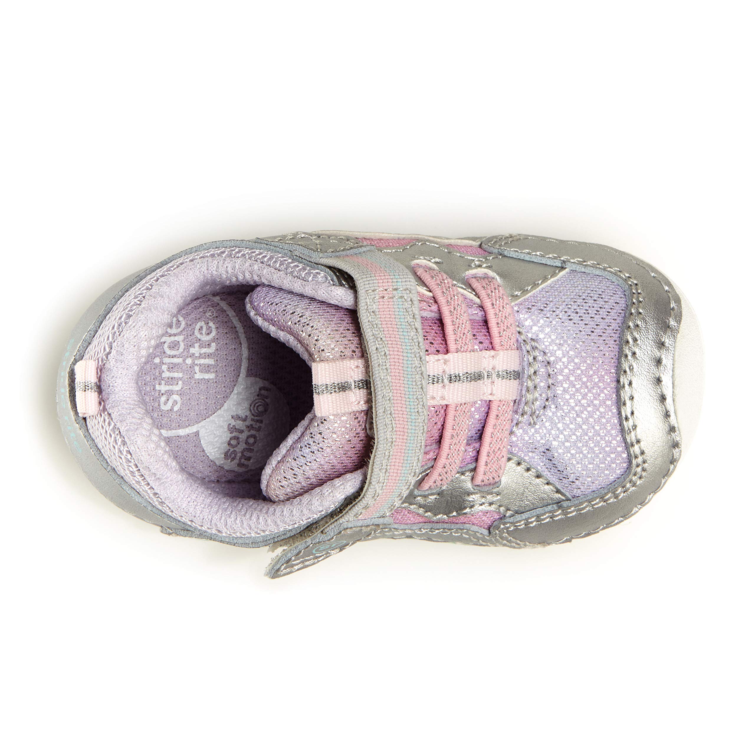 Stride Rite baby girls Soft Motion Kylo Sneaker, Silver/Multi, 6 Toddler US