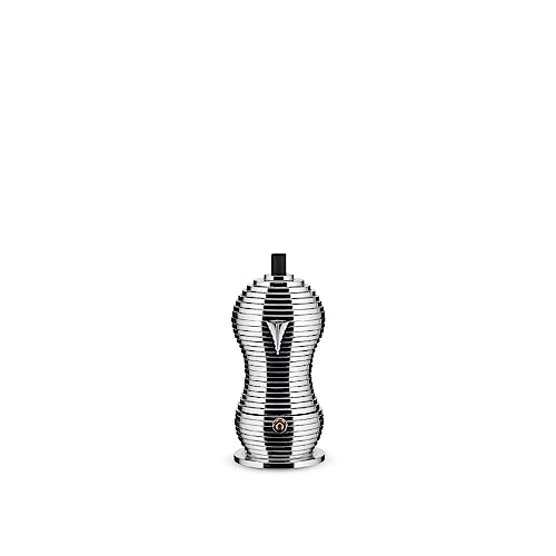 Alessi MDL02/1 B Pulcina Stove Top Espresso 1 Cup Coffee Maker in Aluminum Casting Handle And Knob in Pa, Black