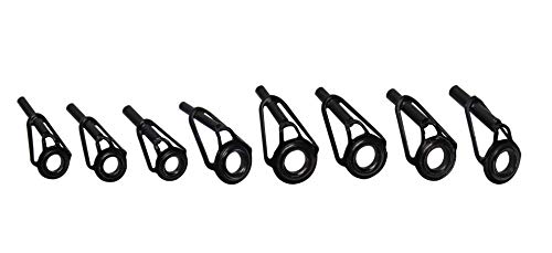 8pcs Fishing Rod Tip Repair Kit Rod Top Tips Replacement Fishing Rod Tips Stainless Steel Ceramic Ring Guide Tips