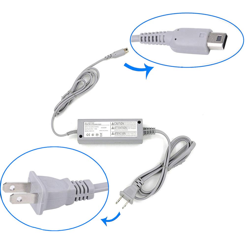 Charger for Nintendo Wii U Gamepad, Replacement Power Supply AC Adapter Wall Charger for Nintendo Wii U Gamepad Controller