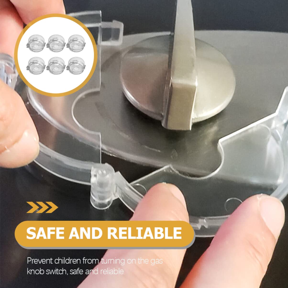 6pcs Child Gas Stove Knob Covers Protective Covers Stove Baby Safety Kitchen Accessories Universal Fit Transparent Oven Knob Caps