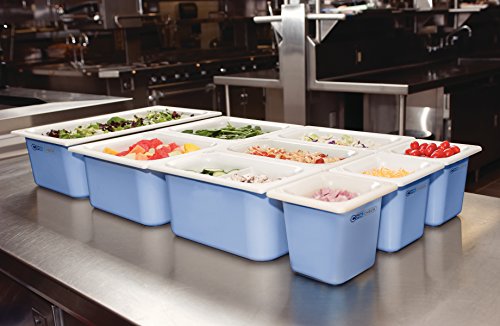 Carlisle FoodService Products CM1100C1402 Coldmaster CoolCheck 6" Deep Full-Size Insulated Cold Food Pan, 15 Quart, Color Changing, White/Blue