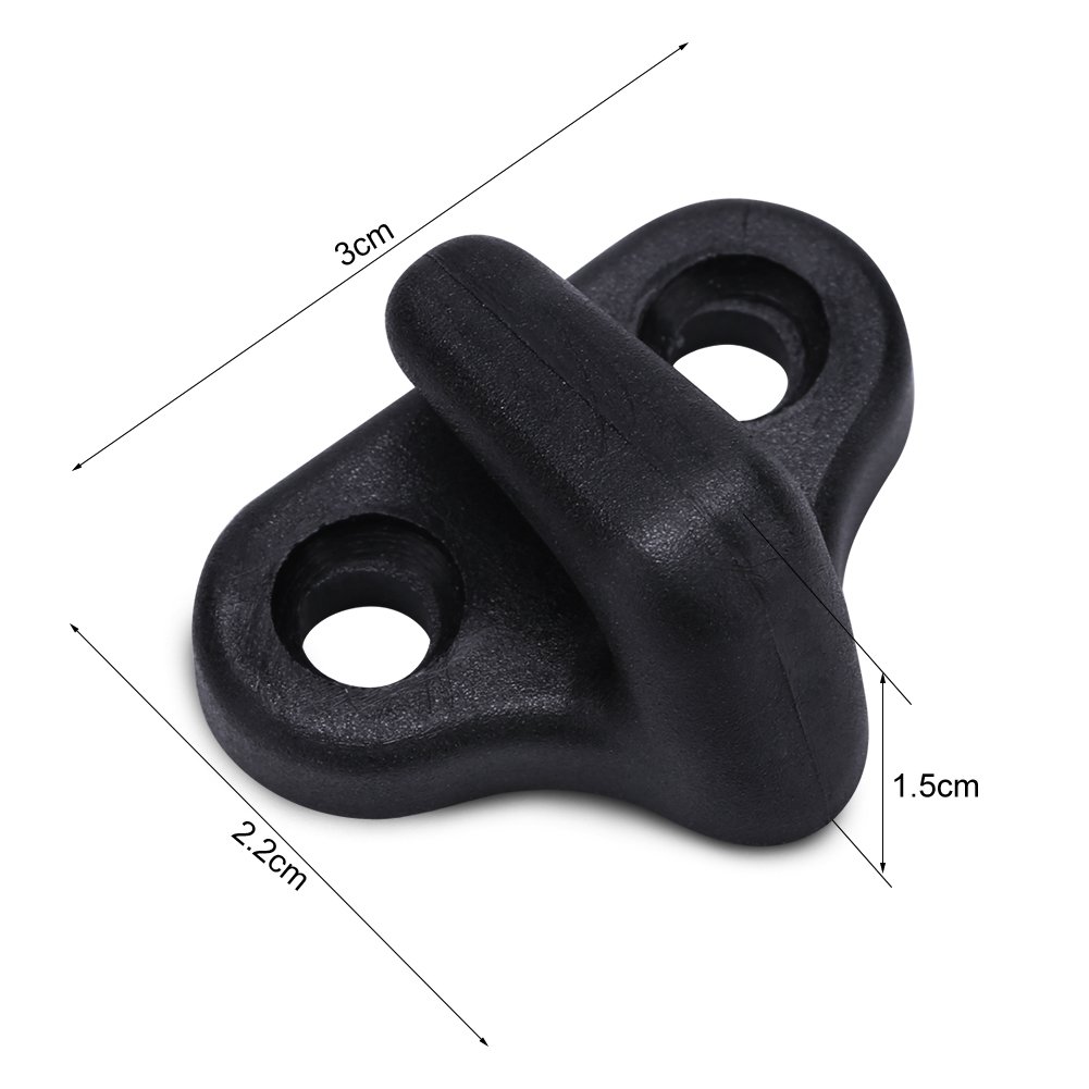 4Pcs/Set Kayak Lashing Hooks Nylon Kayak Lashing Replacement J Shape Hooks with Flat Head Screws for Kayak, Canoes, Boats