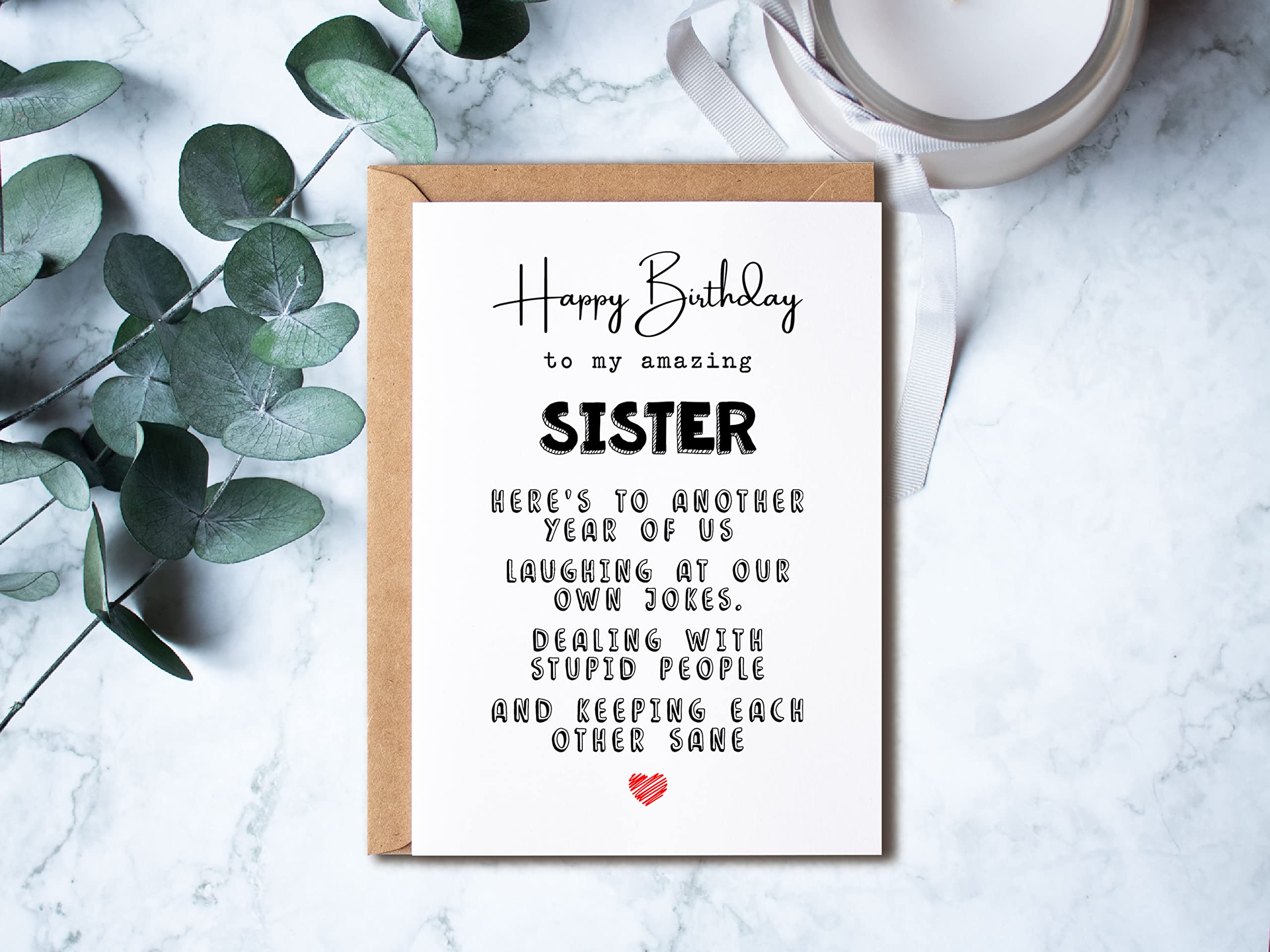 KrysDesigns Happy Birthday Card, 5 x 7 inches, Blank inside, Envelope included