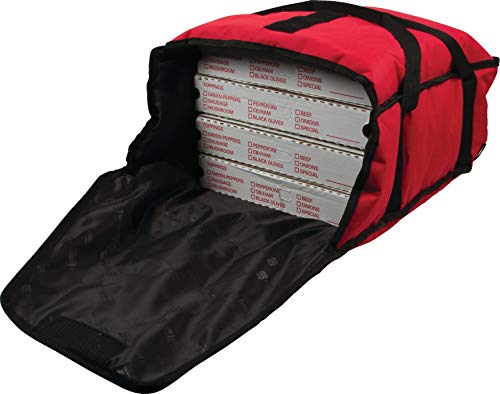 Carlisle FoodService Products PB17 Commercial Insulated Pizza/Food Delivery Bag, 5" H x 16.5" W x 17" D, Red