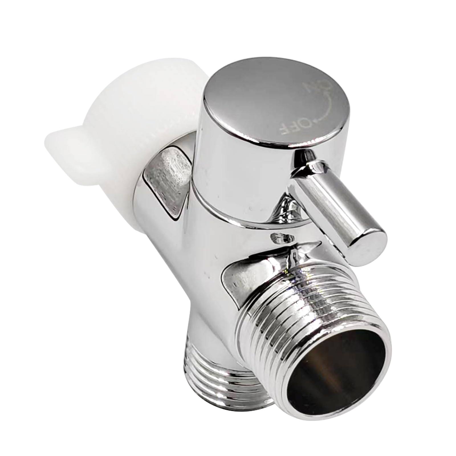 Miayaya Bidet T Adapter with Shut off Valve 3 Way Connector 7/8" 1/2" Brass Plating T Valve for Toilet Bidet