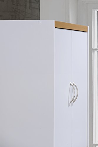 Hodedah 4 Door Kitchen Pantry with Four Shelves, White