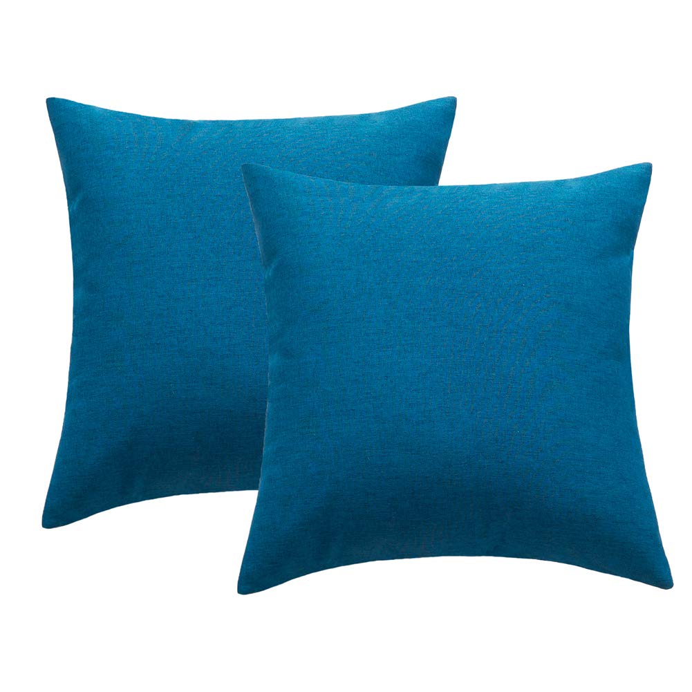 4TH Emotion Outdoor Waterproof Throw Pillow Covers Garden Cushion Case for Patio Couch Sofa Polyester Home Decoration Pack of 2, 18 X 18 Inches Rose Red