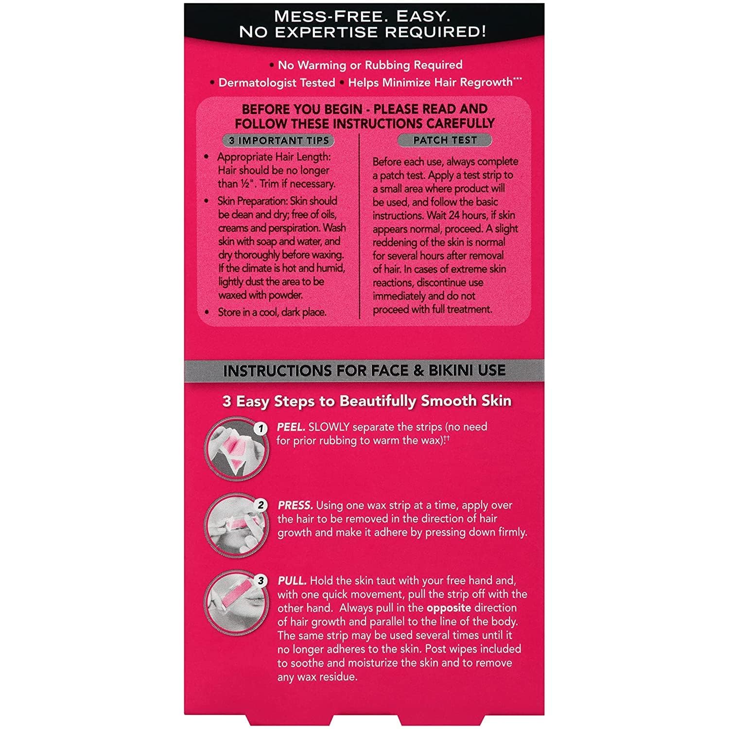 Nair Hair Remover Wax Ready- Strips 40 Count Face/Bikini by Nair