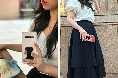 REINVENT EGO-Finger Strap Phone Holder - Cell Phone Grip Holds Device with just a Finger - Ultra Thin Anti-Slip Universal Cell Phone Grips Band Holder for Back of Phone - 2Pack(Black)