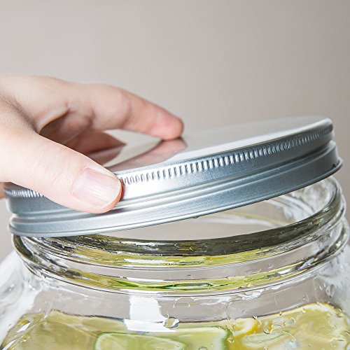 Circleware Sun Tea Mason Jar Glass Beverage Dispenser with Lid Entertainment Glassware for Water, Juice, Beer Liquor, Kombucha & Cold Drinks, 2 Gallon, Classic Yorkshire 2-Gal