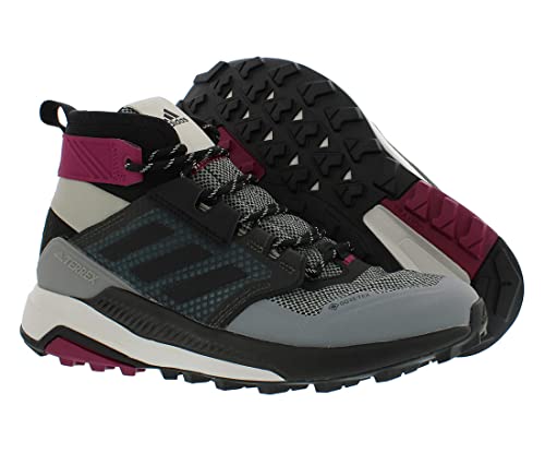 adidas Terrex Trailmaker Mid Gore-TEX® Hiking Shoes Metal Grey/Core Black/Power Berry 9.5 B (M)